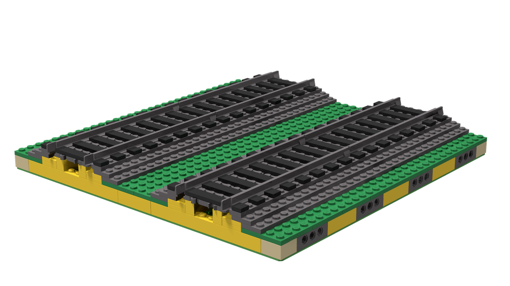 LEGO MOC-239281 MILS Train 32x32 Double Straight Track by camsbrick ...