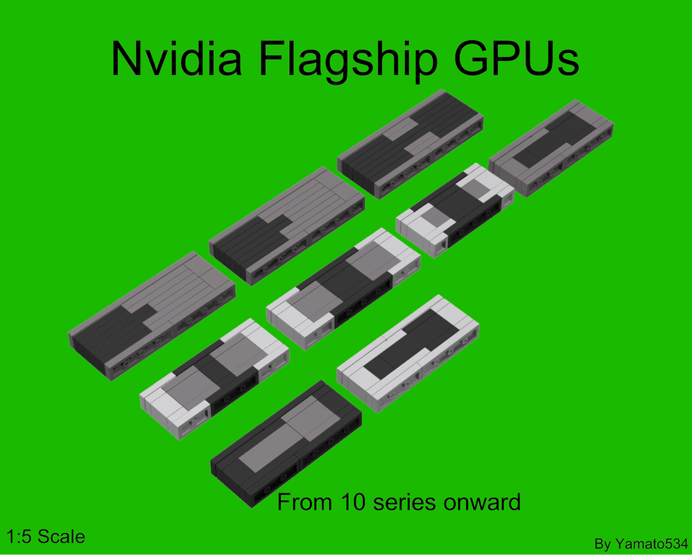 LEGO MOC 1:5 Scale Nvidia Flagship GPUs(GTX 10 series to RTX 50 Series ...