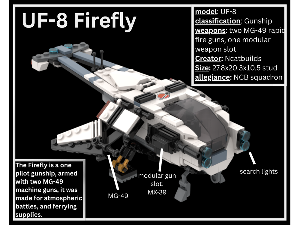 LEGO MOC UF-8 Firefly by Ncatbuilds | Rebrickable - Build with LEGO
