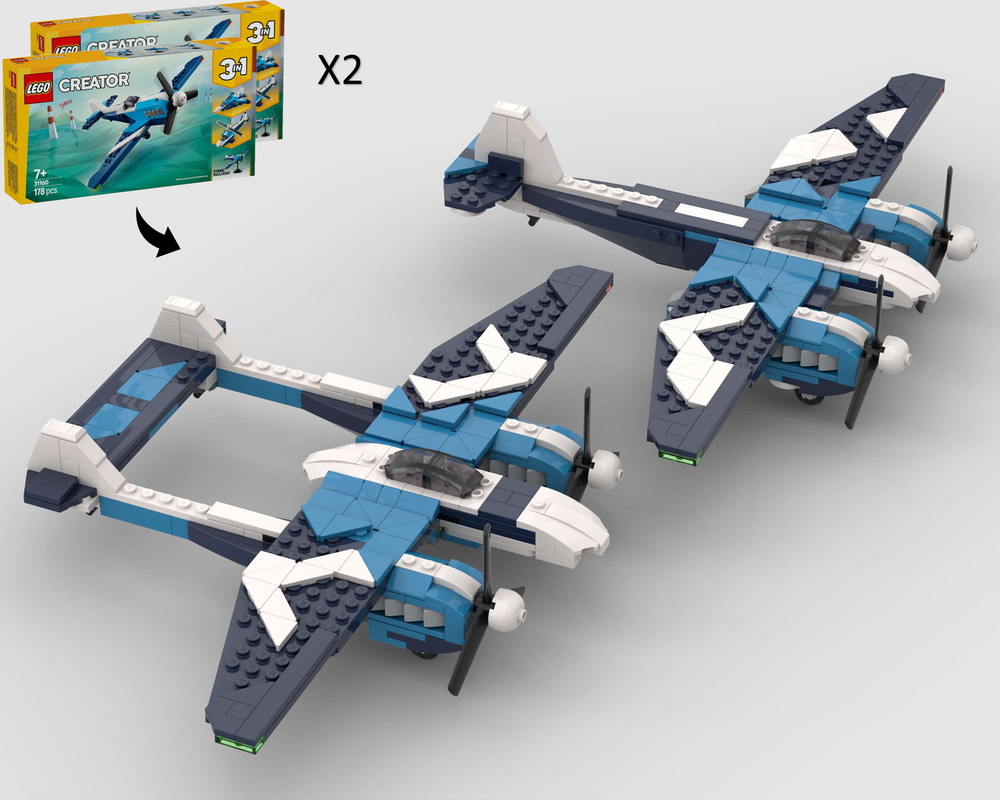 LEGO MOC-240927 WWII Twin-Engine 2-in-1 Alternate Builds Bundle - 2 x ...