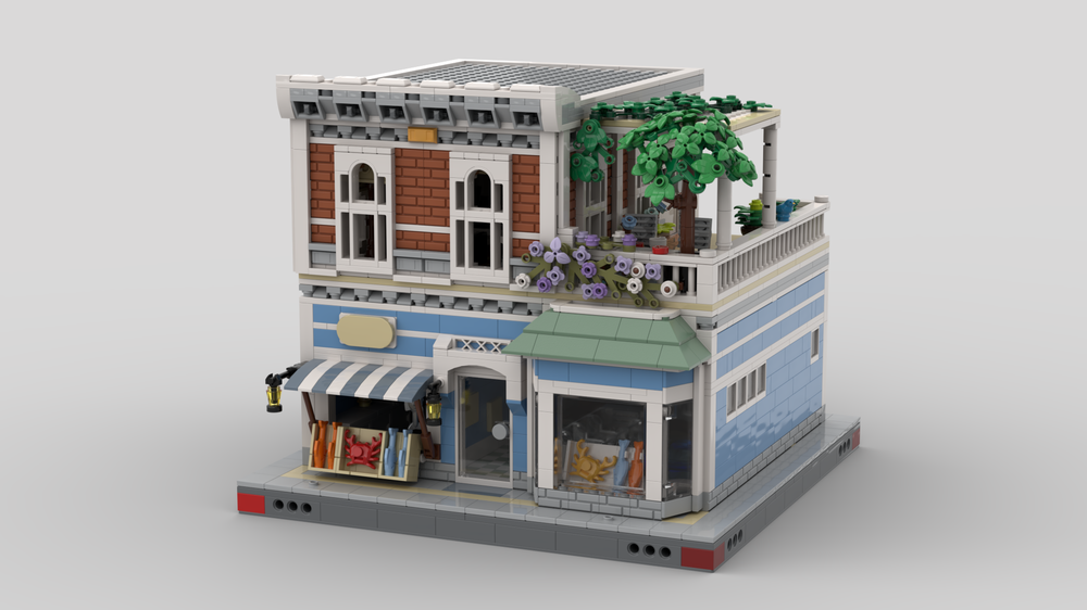 LEGO MOC Fishmonger Shop & Office by Tr1ck | Rebrickable - Build with LEGO