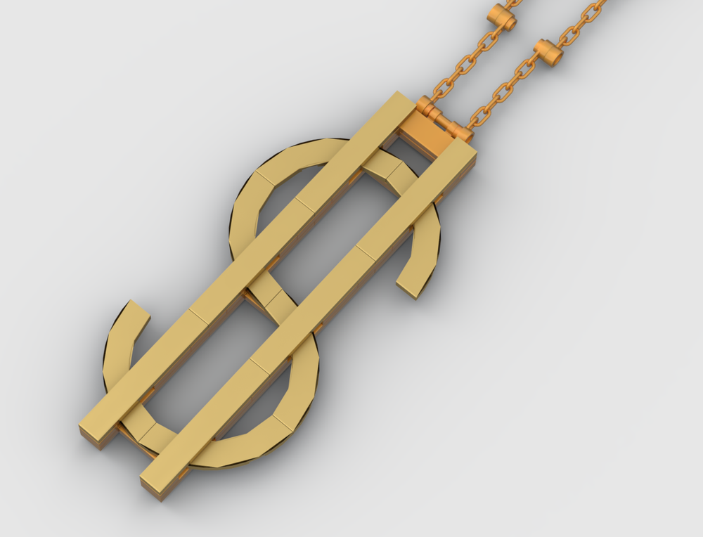 LEGO MOC Gold Dollar Necklace by DailyWeeklyBuilds | Rebrickable ...