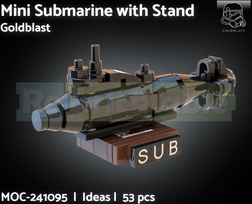 LEGO MOC Mini Submarine with Stand by Goldblast | Rebrickable - Build ...