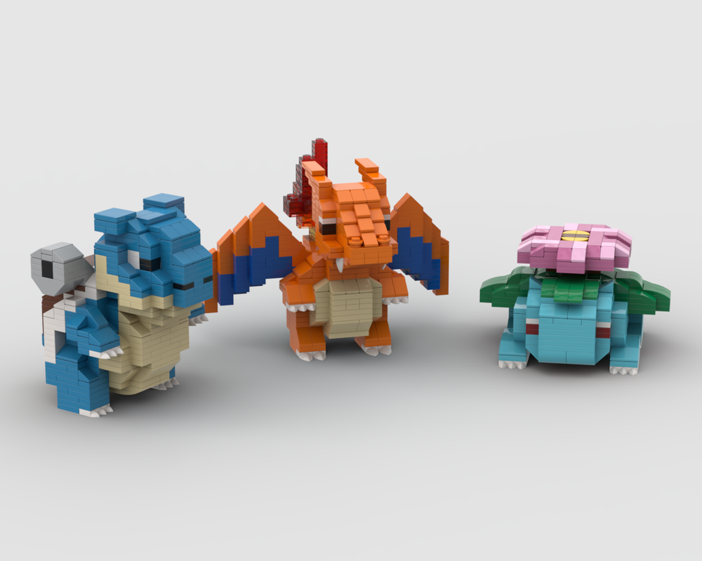 LEGO MOC Charizard, Blastoise, Venusaur - Kanto Starter Final ...