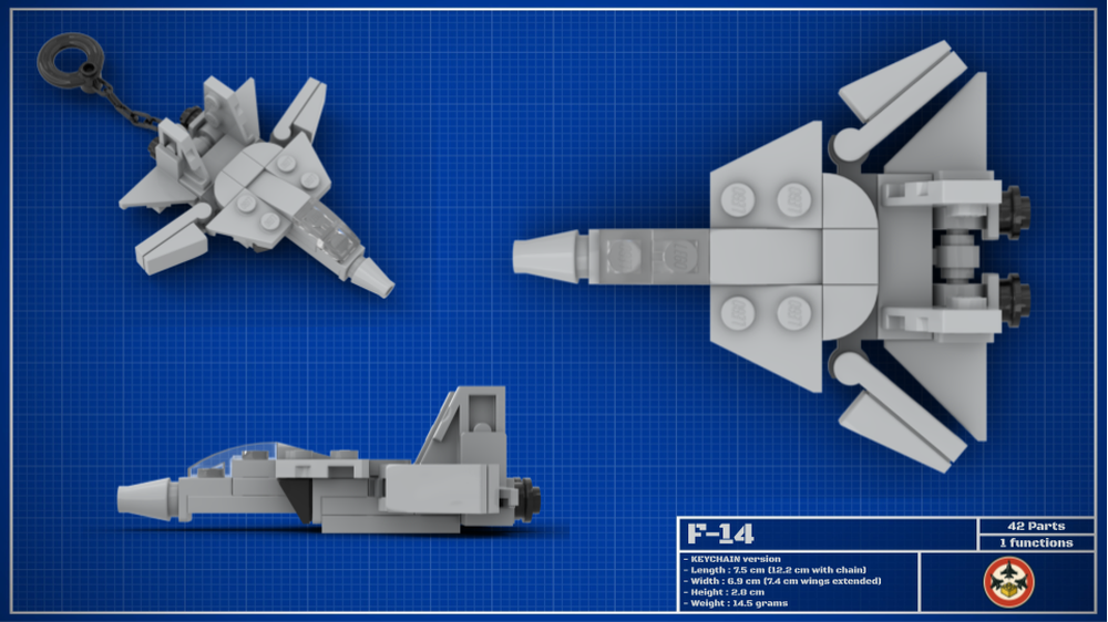 LEGO MOC F-14 Keychain by Aerobricks2 | Rebrickable - Build with LEGO