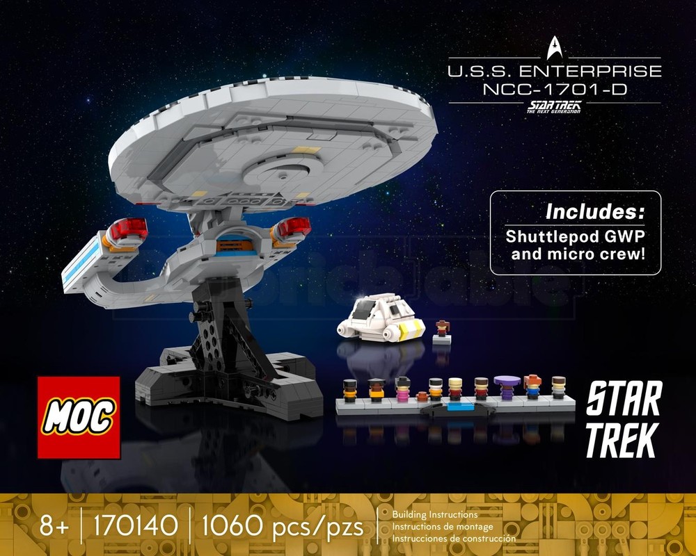 LEGO MOC Midi Scale Star Trek: U.S.S. Enterprise NCC-1701-D with ...
