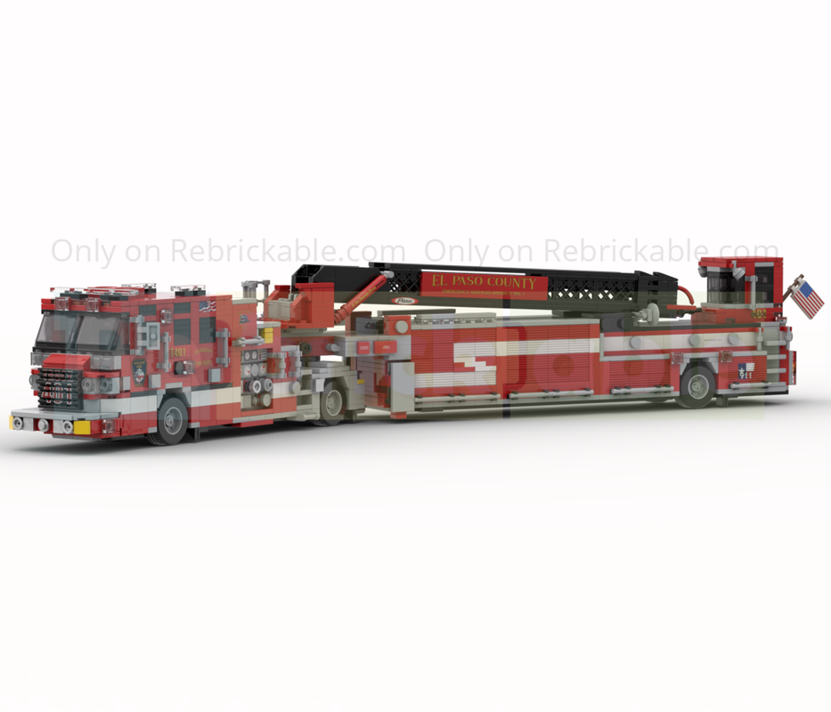LEGO MOC-242542 2023 Pierce Quantum Tiller Ladder Fire Truck El paso ...