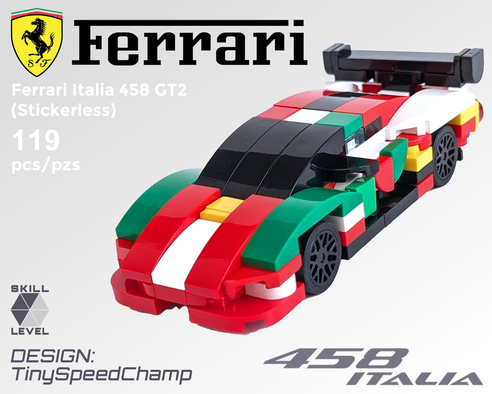 LEGO MOC-242575 Tiny Italia 458 GT2 (Stickerless) by TinySpeedChamp ...