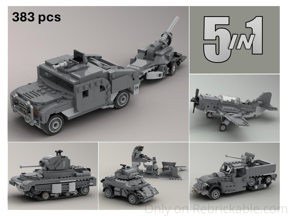 LEGO MOC-243209 Military Vehicles 5in1 by OzBrick | Rebrickable - Build ...