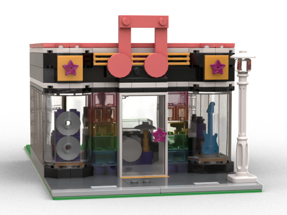 LEGO MOC Modular Music Shop by BrickAndBuildsI | Rebrickable - Build ...