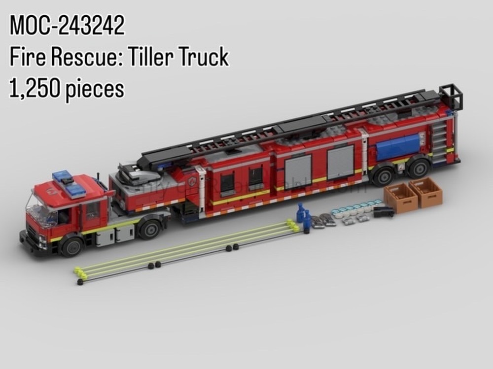 LEGO MOC-243242 Fire Rescue: Tiller Truck by BrickProStudios Films ...