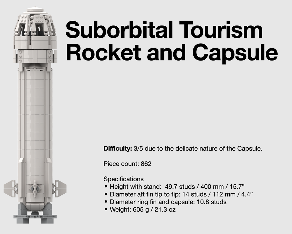 LEGO MOC-243669 Suborbital tourism rocket and capsule by acarey ...