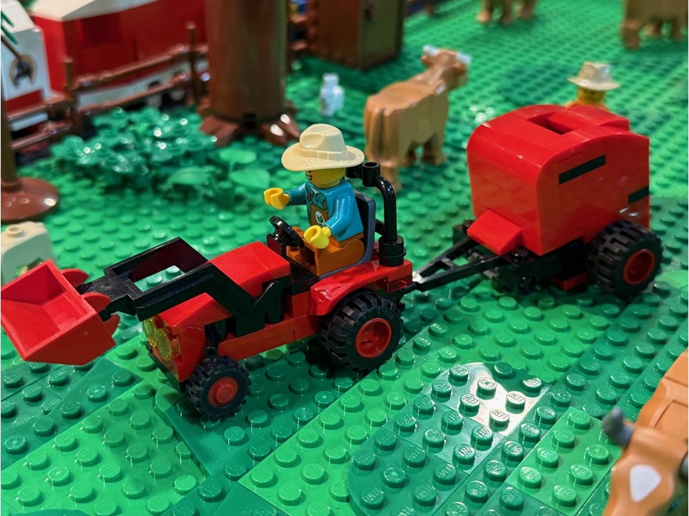 LEGO MOC Mini hay baler for a farm, minifig scale for a small tractor ...