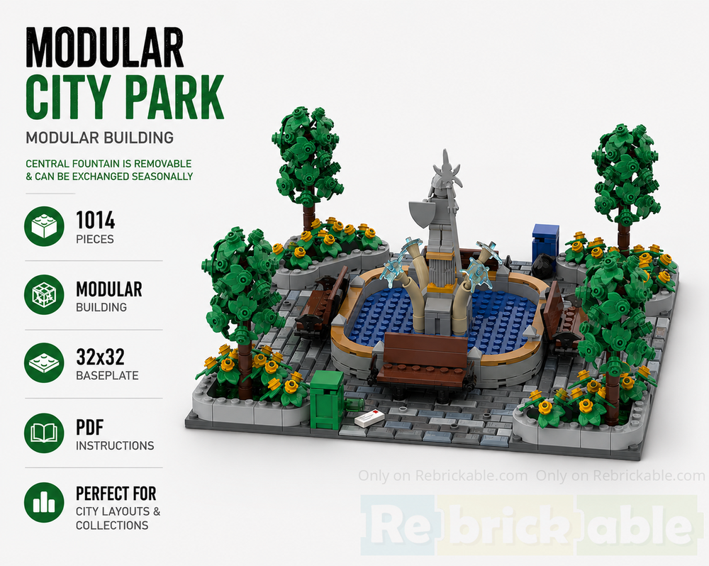 LEGO MOC-243831 Modular City Park by brickmanspark | Rebrickable ...