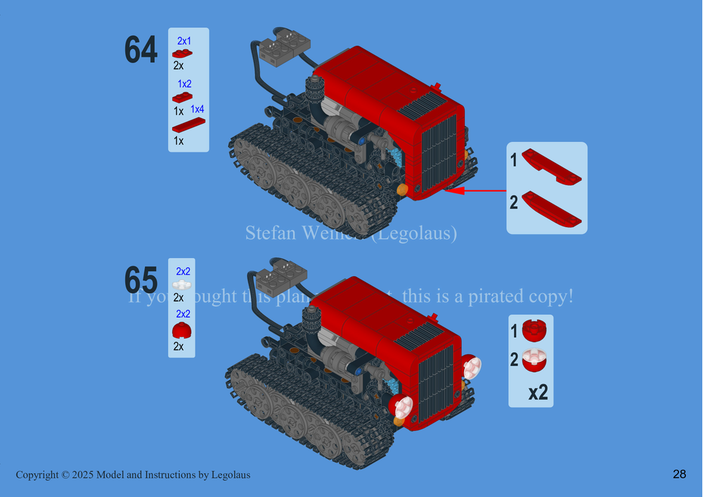 LEGO MOC Caterpillar Tractor (red Version) by legolaus | Rebrickable ...