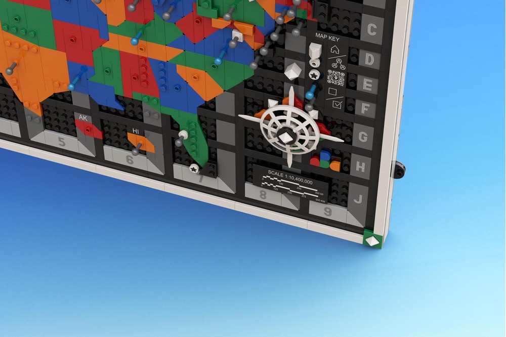 LEGO MOC Retro Travel Pin Map - USA 50📍🗺️ by myBRICKstate | Rebrickable ...