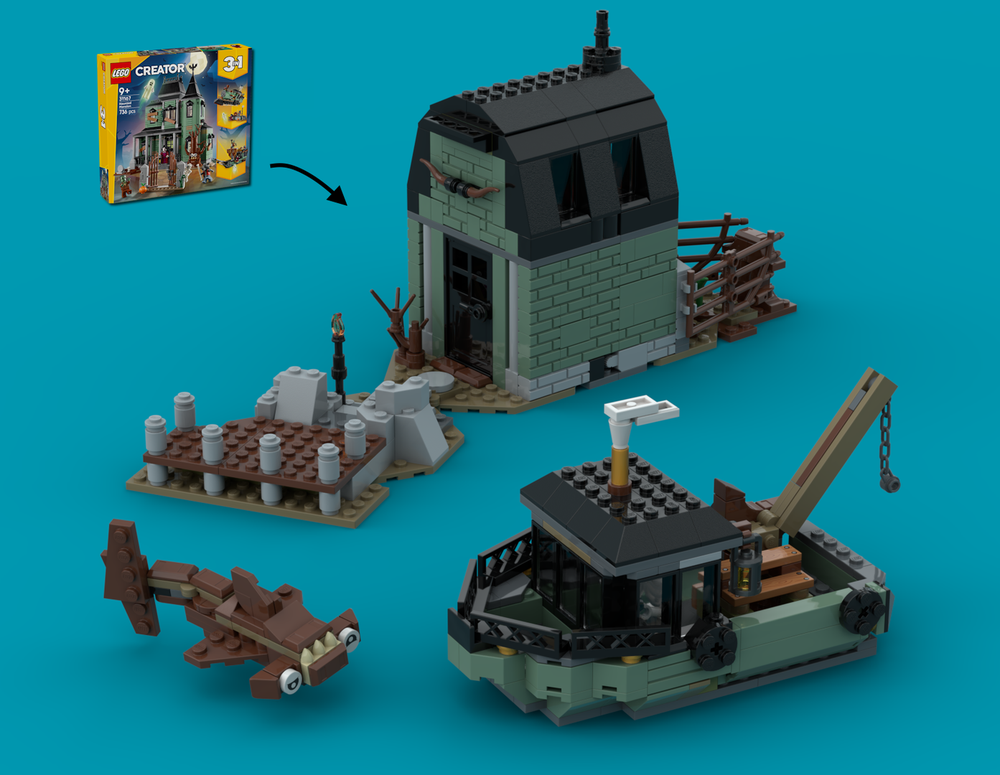 LEGO MOC Fishing Boat and Farmhouse by Lefty2444 | Rebrickable - Build ...