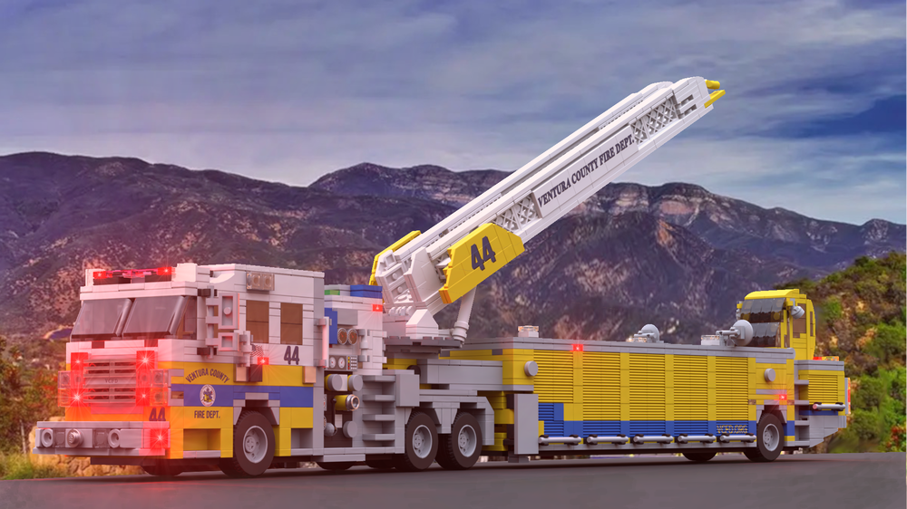 LEGO MOC-245254 2017 Rosenbauer Commander Tiller Ladder Firetruck ...