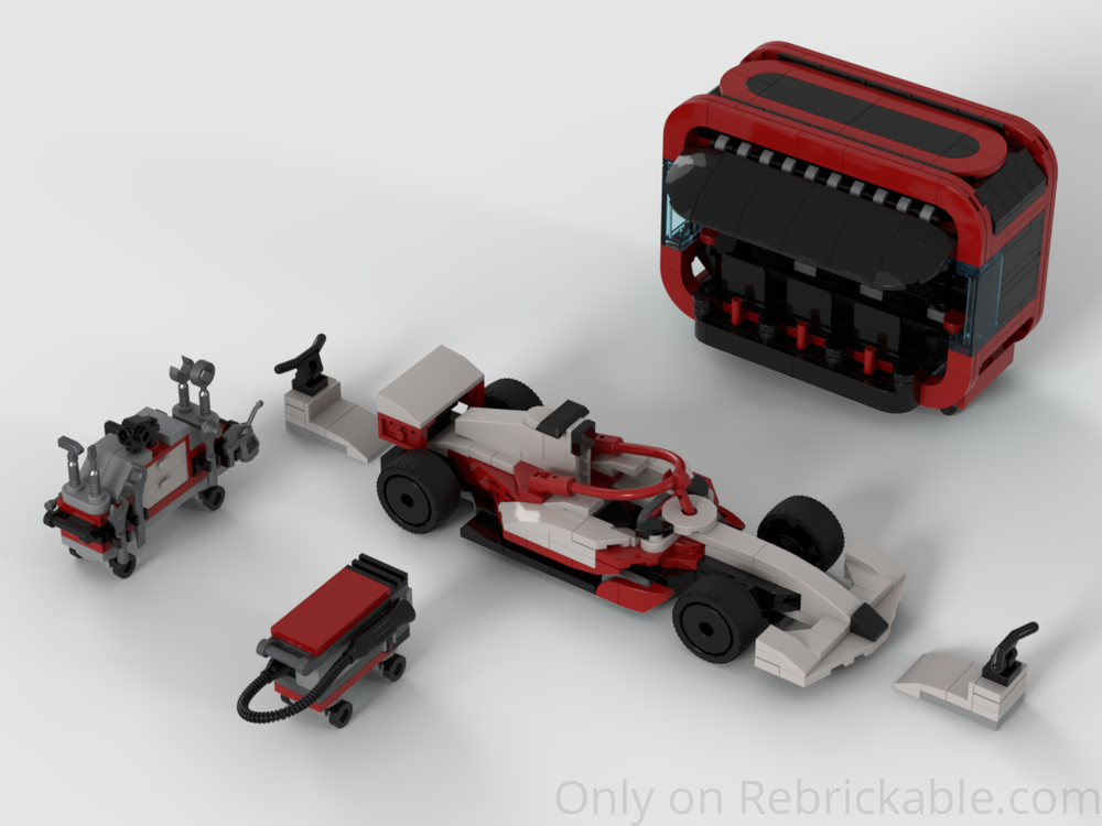 LEGO MOC-245634 F1 promotion Race Car, Pit wall & Pit-Stop accessories ...