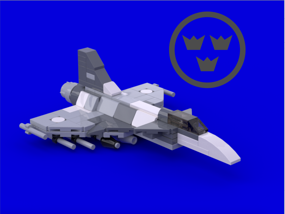 LEGO MOC-245698 Saab Jas 39 Gripen at roughly 1:110 scale (3 versions ...