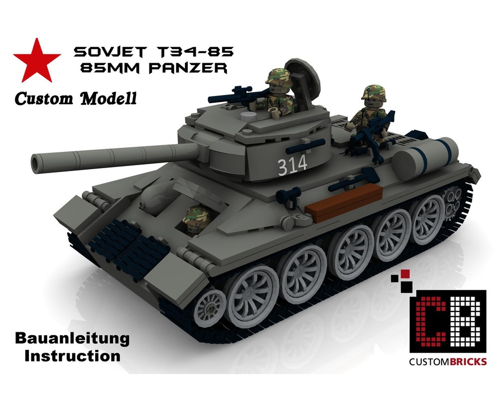 LEGO MOC Custom WW2 Sowjet T34-85 85mm Tank by CustomBricks_WW2 ...