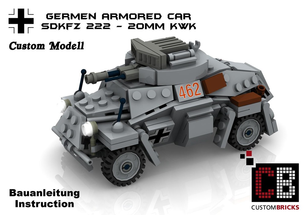LEGO MOC Custom WW2 WWII SdKfz Sd Kfz 222 20mm KwK by CustomBricks_WW2 ...