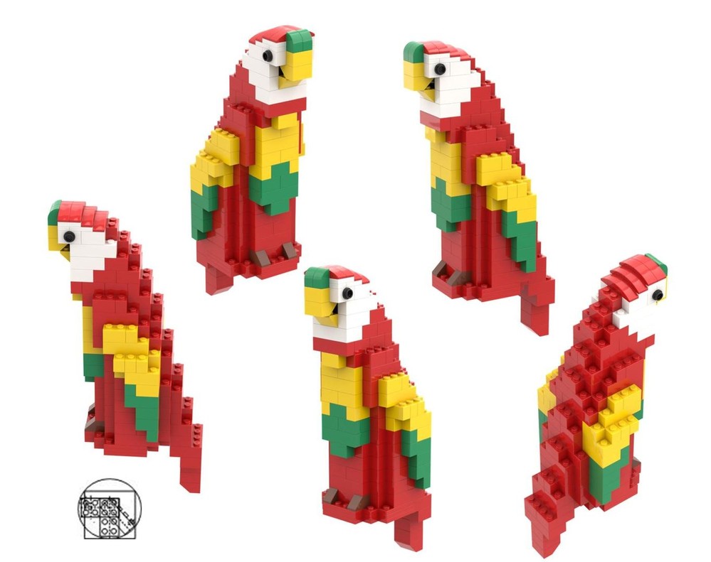 LEGO MOC Red Parrot by Bricksculpture.net | Rebrickable - Build with LEGO