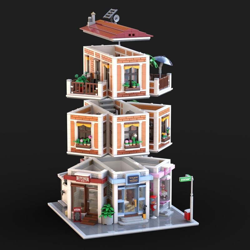 LEGO MOC Butcher, Lawyer, Candy Shop Modular Building by PriBri ...