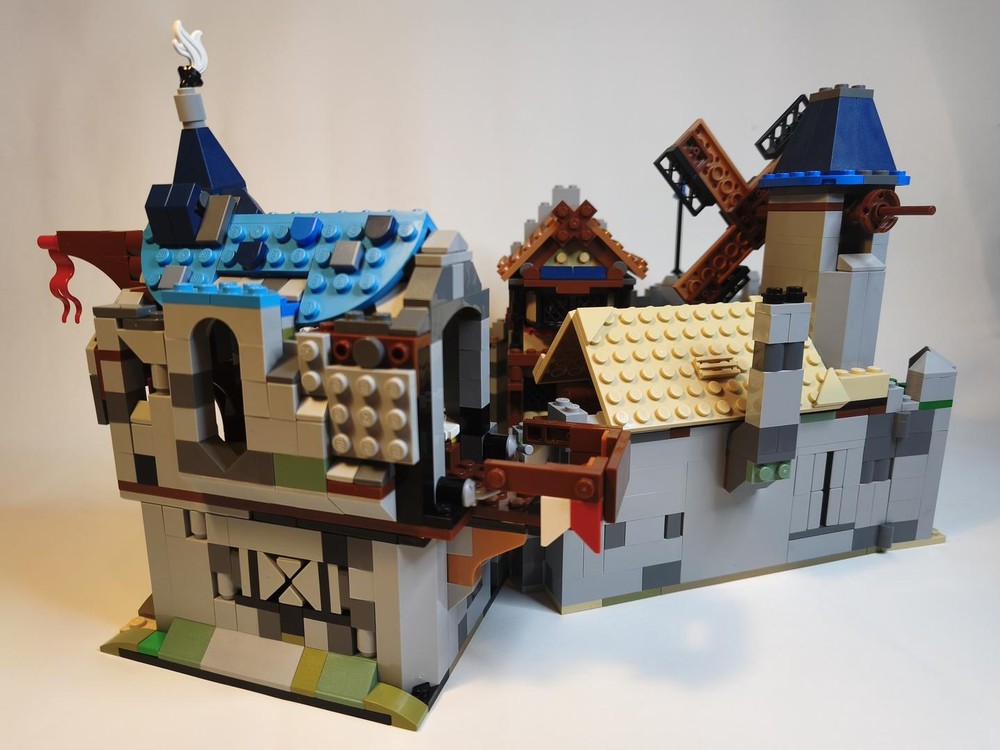 LEGO MOC Medieval Barracks - Medieval Windmill and Bakery expansion ...