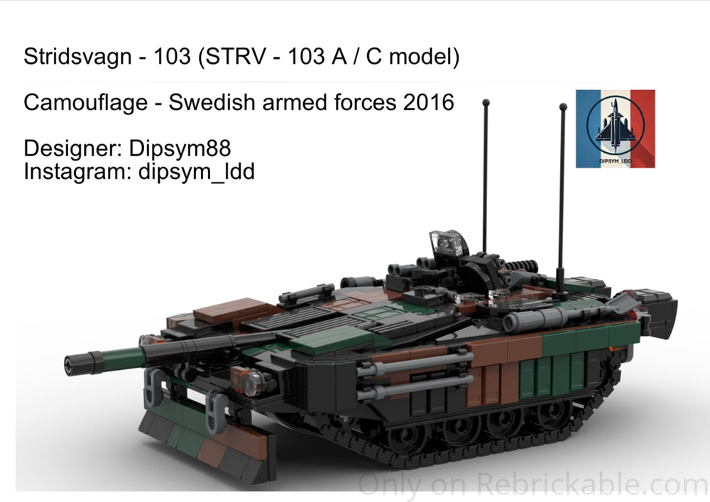 LEGO MOC-248251 Stridsvagn 103 (STRV 103 A / C model) by DipsyM88 ...