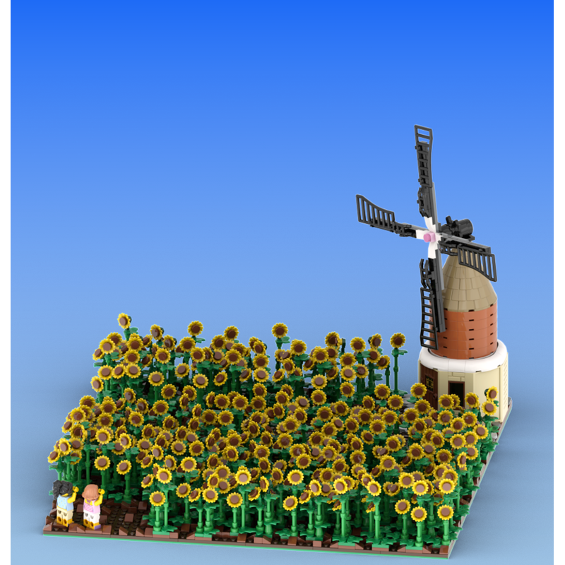 LEGO MOC Windmill & Sunflowers by ShowMeTheBrick | Rebrickable - Build ...