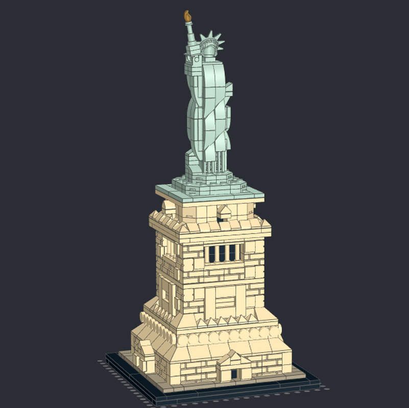 Lego Moc Nano Statue Of Liberty With Pedestal By Sebtvhd Rebrickable