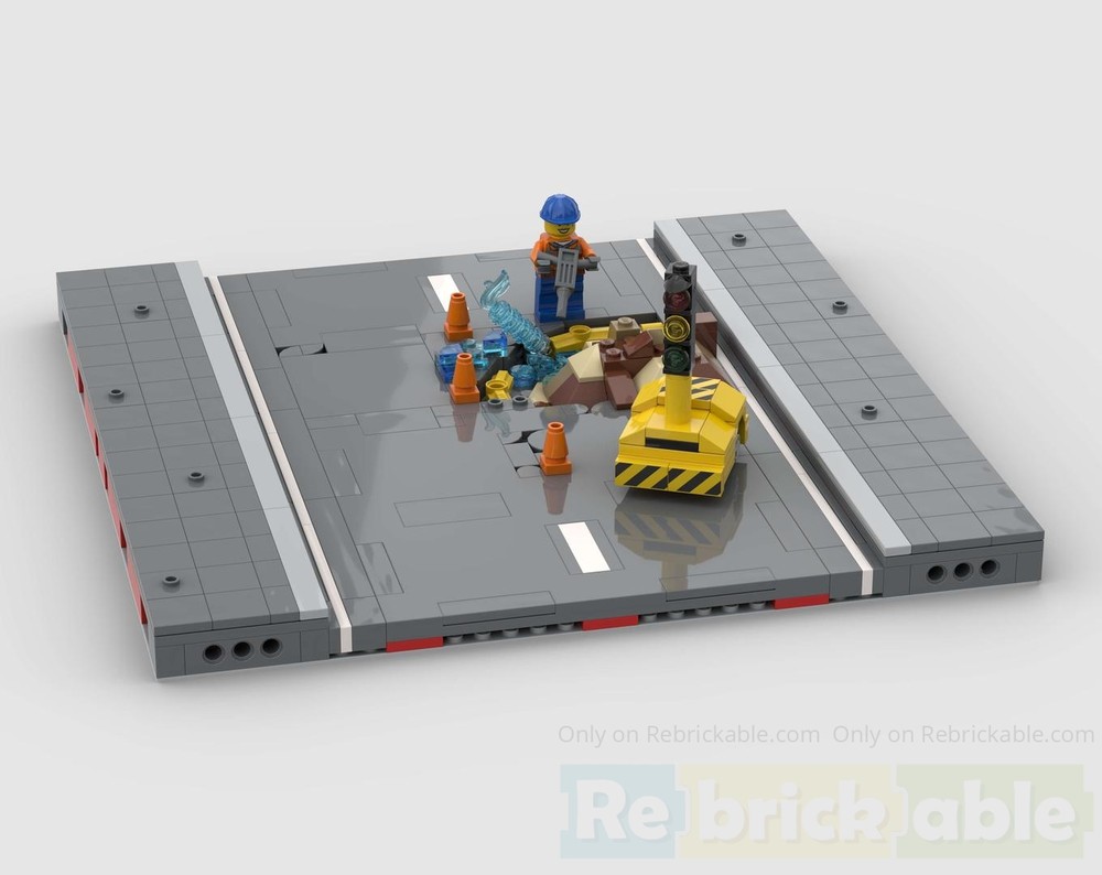 LEGO MOC-250108 MILS Road Plate with Roadworks by brickmanspark ...