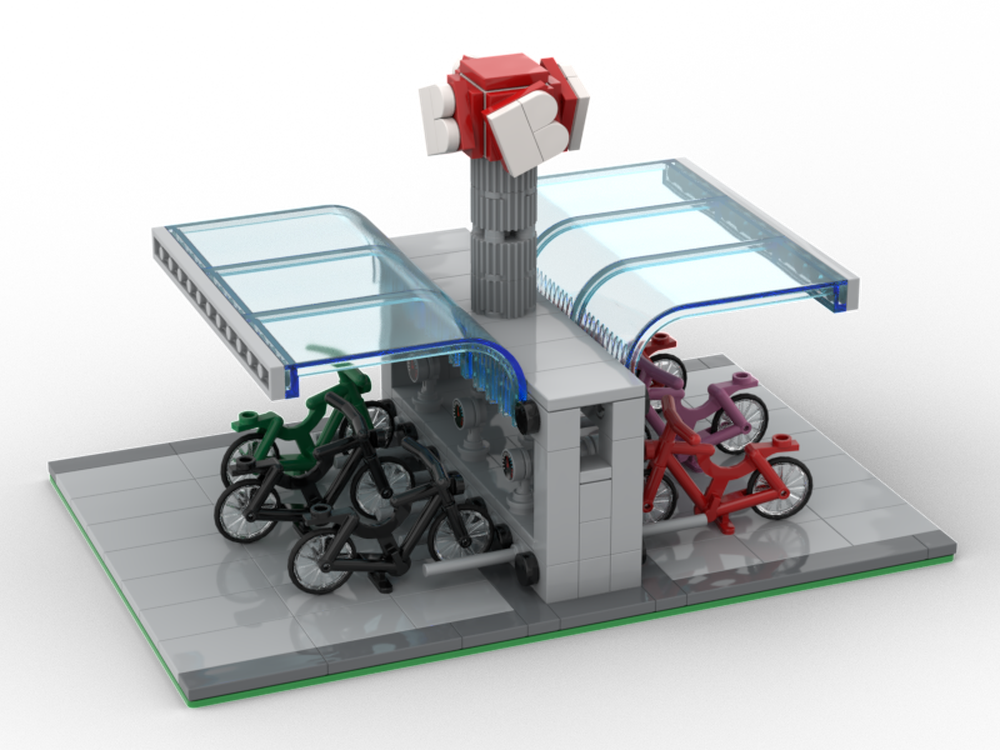 LEGO MOC Modular bike rental station by Viernes | Rebrickable - Build ...