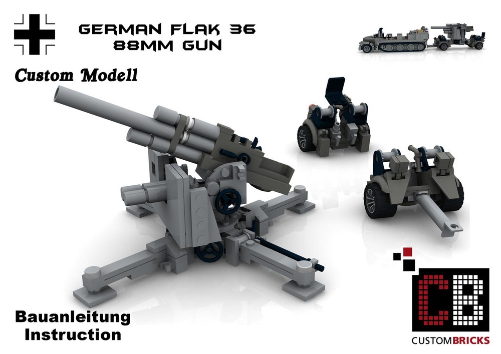 LEGO MOC Custom WW2 Flak 36 88mm cannon by CustomBricks_WW2 ...