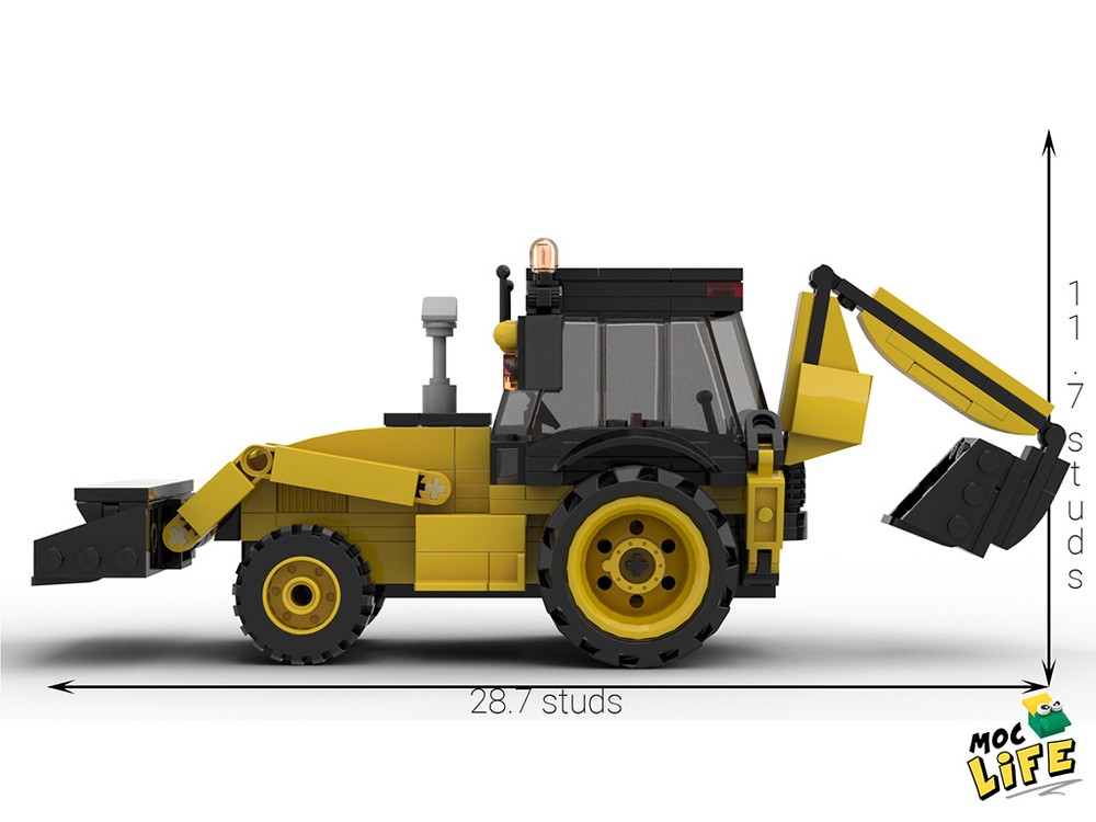 LEGO MOC Case loader backhoe by MocLife | Rebrickable - Build with LEGO