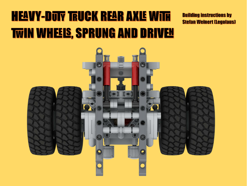 LEGO MOC-250491 Heavy-Duty Rear Axle with Twin Wheels, sprung and ...