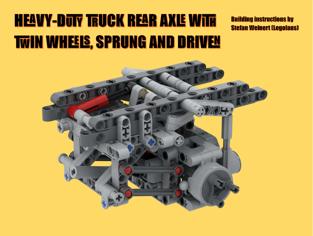 LEGO MOC-250491 Heavy-Duty Rear Axle with Twin Wheels, sprung and ...