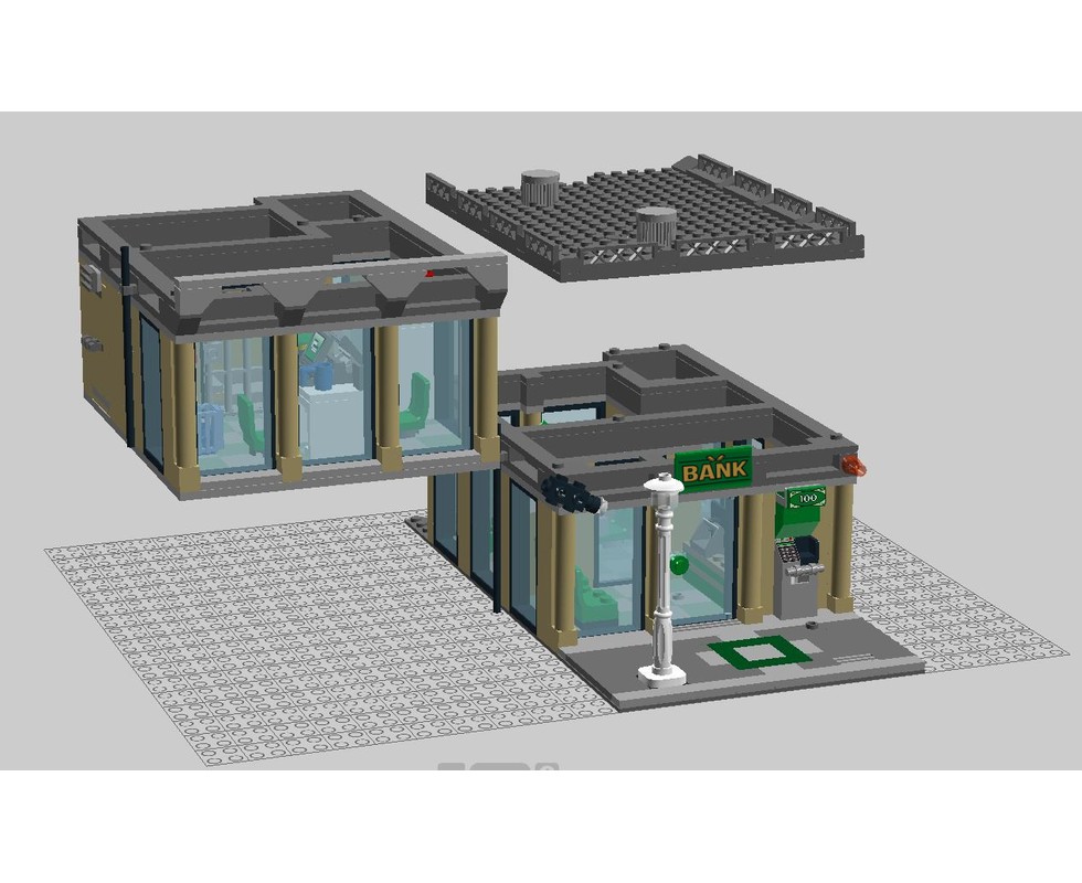 LEGO MOC City Bank branch by TwoStepsAhead | Rebrickable - Build with LEGO