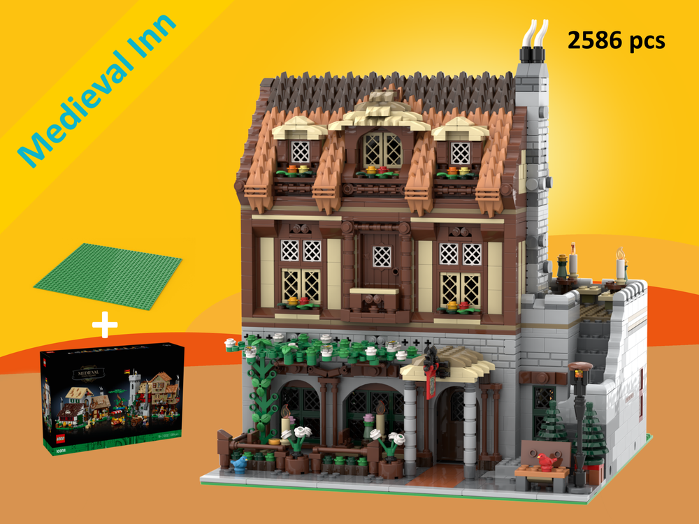 LEGO MOC-251236 Medieval Inn - 10332 Medieval Town Square Modification ...