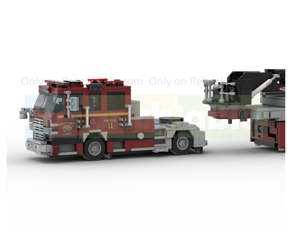 LEGO MOC-251412 2025 Pierce Enforcer Tiller Ladder Fire Truck Monterey ...