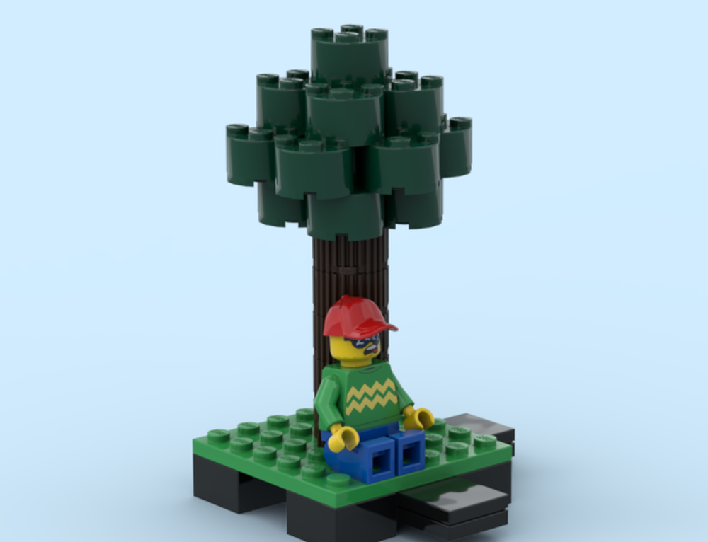 LEGO MOC-251449 sleeping guy next a tree by augustus_42 | Rebrickable ...