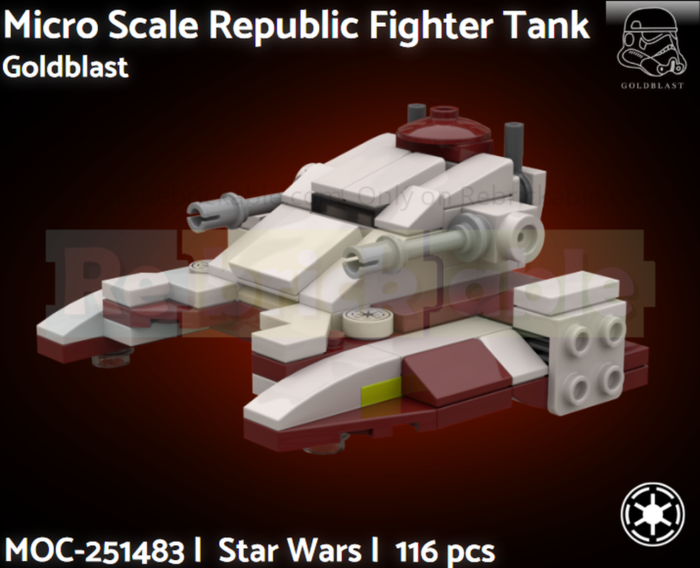LEGO MOC Micro Scale Republic Fighter Tank by Goldblast | Rebrickable ...