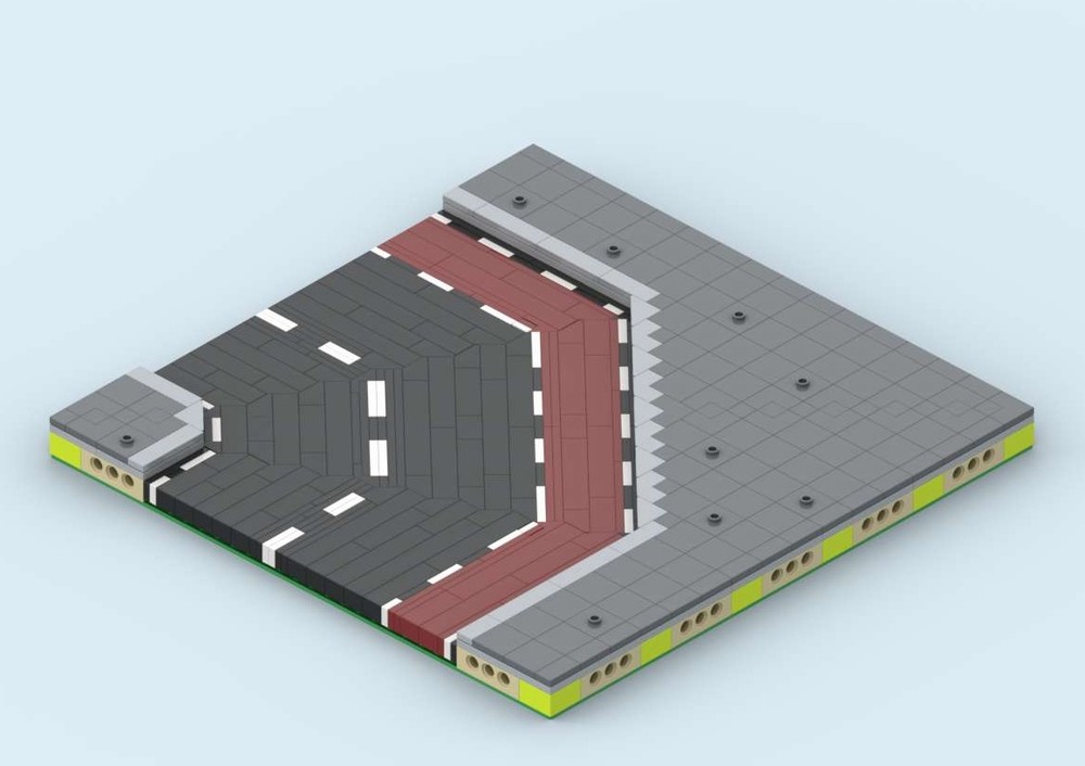 LEGO MOC-251537 MILS Road Curve 20 Studs Wide with Bike Path an the far ...