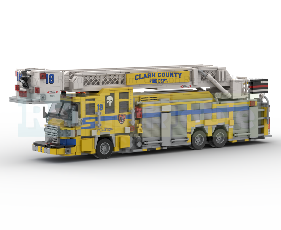 LEGO MOC-252194 2015 Pierce Quantum Tower Ladder Fire Truck Clark ...