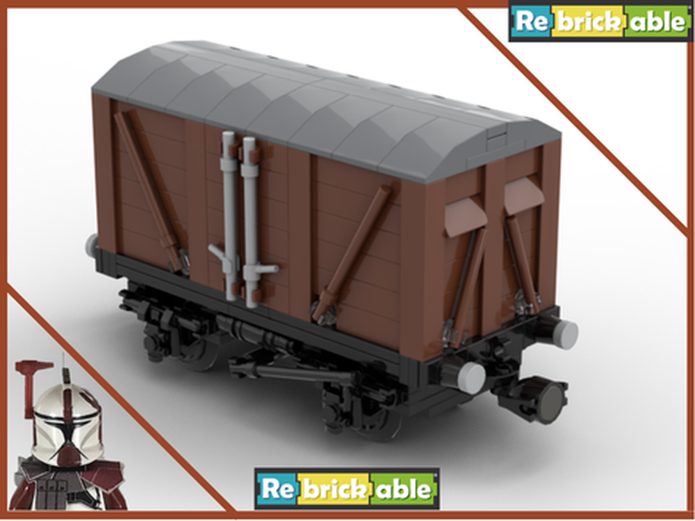 LEGO MOC-252486 (V2) (Brown) Vented Boxcar 7wide (old magnet couplers ...