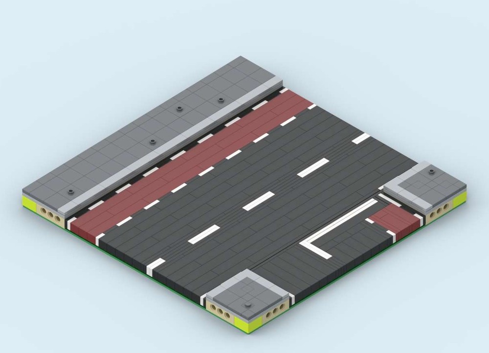LEGO MOC-253531 MILS Road T-Intersection 20 Studs Wide with Bike Path ...