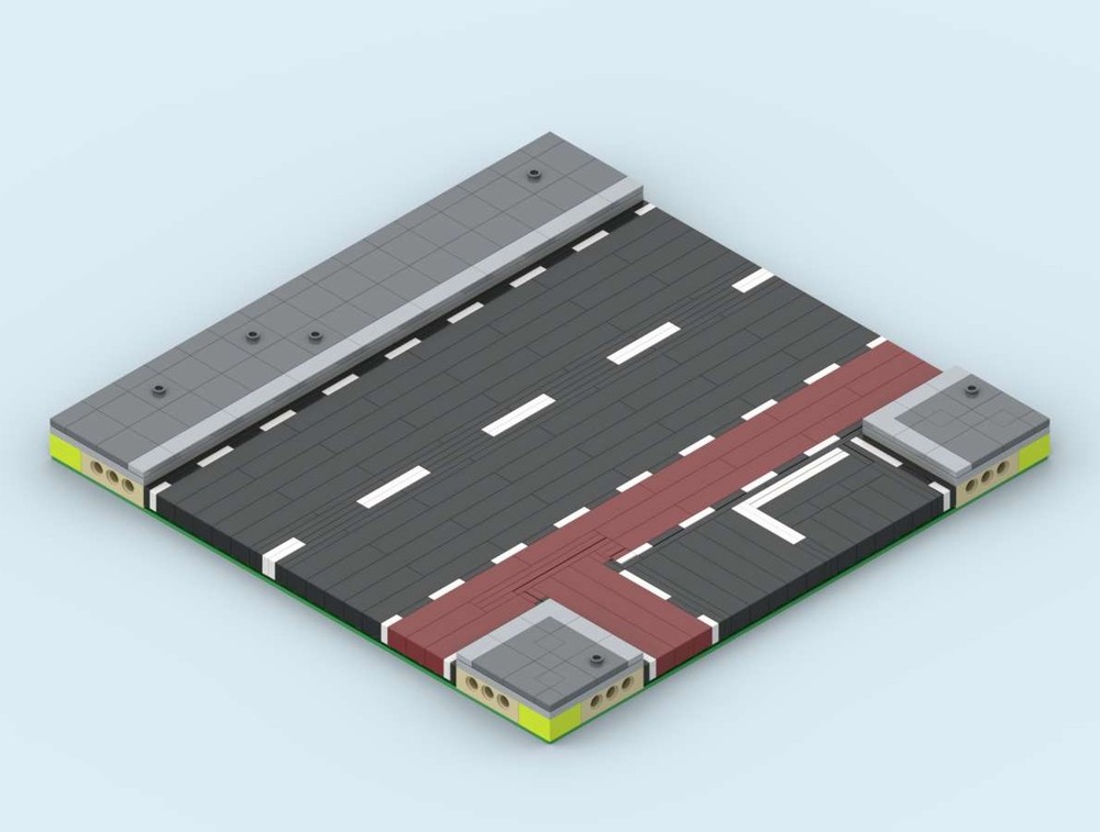 LEGO MOC-253545 MILS Road T-Intersection 20 Studs Wide with Bike Path ...