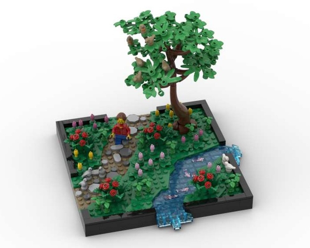 LEGO MOC-254093 Vignette of a section of a park in spring by Frog Mocs ...