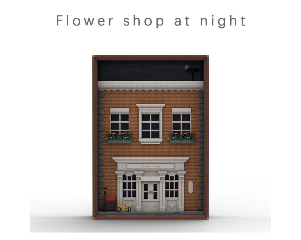 LEGO MOC Flower shop at night by xiaowang | Rebrickable - Build with LEGO